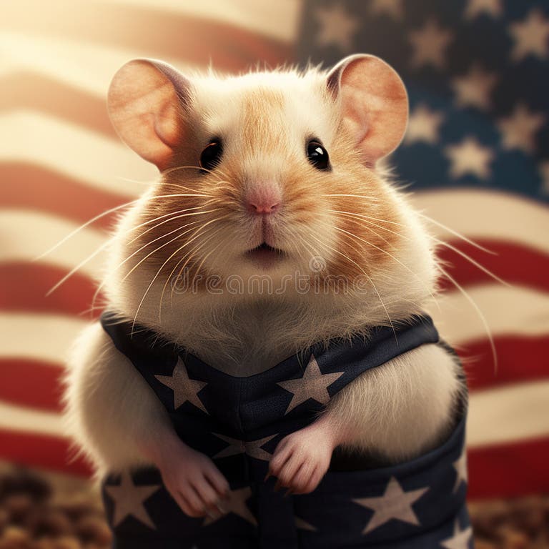 Hamster with American Flag Dressed Up. Created Using Ai Generative ...