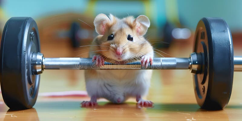 Hamster with Bar Isolated on White. Stock Illustration - Illustration ...