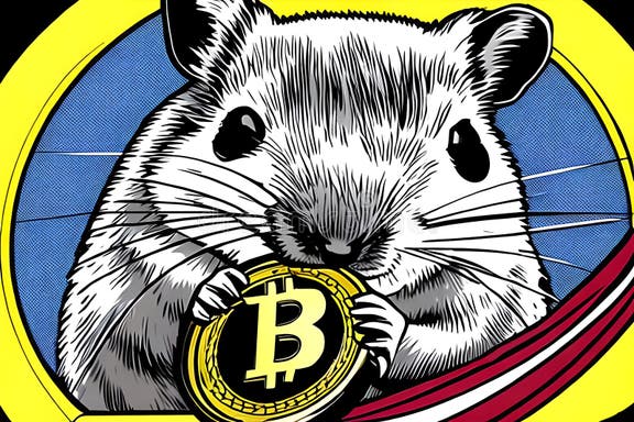 Hamster with Bitcoin stock illustration. Illustration of comics - 271052272