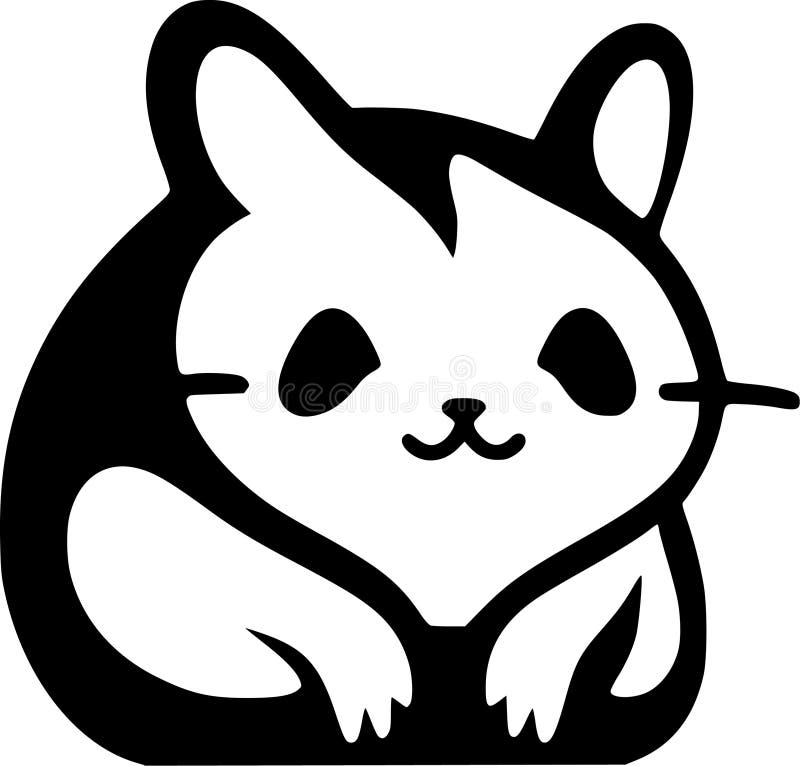Hamster - Black and White Isolated Icon - Vector Illustration Stock ...