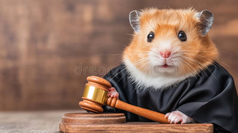 A Hamster Dressed As a Judge Holding a Gavel, AI Stock Photo - Image of ...