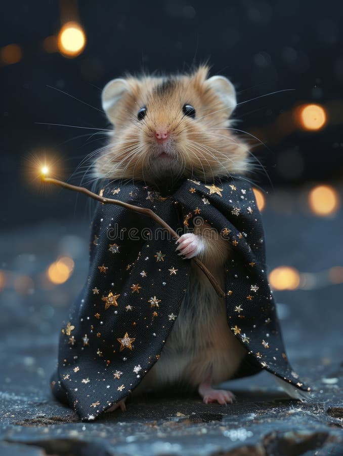 Hamster Dressed Wizard Holding Magic Wand Stock Photos - Free & Royalty ...