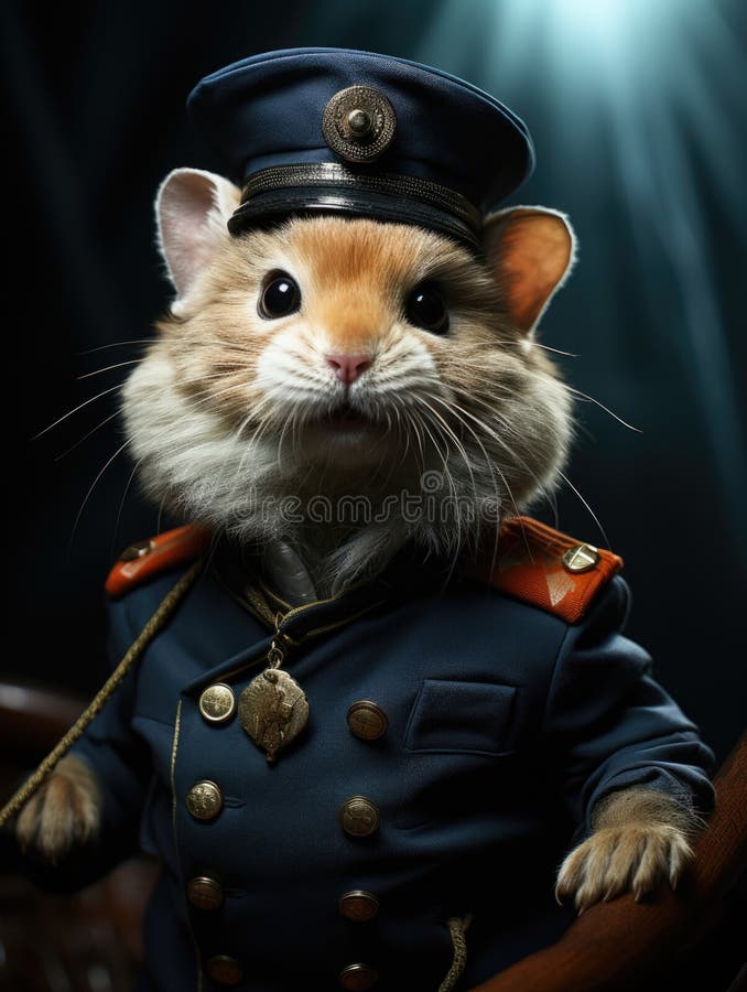 A Hamster Dressed in a Military Uniform Stock Image - Image of small ...