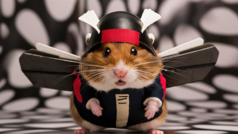 A Hamster Dressed Up in a Costume with Wings and Helmet, AI Stock Photo ...
