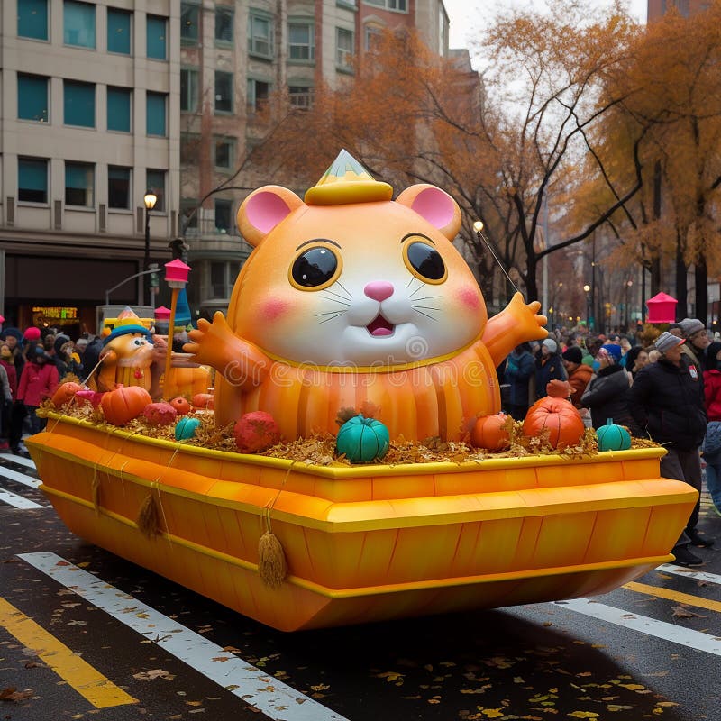 Hamster Float in Holiday Style Parade in Fall Autumn. Stock ...