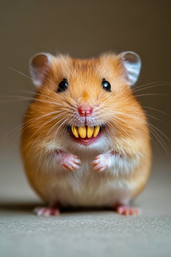 A Hamster with Golden Teeth Smiling Stock Illustration - Illustration ...