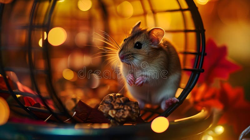 Hamster Hustle. Cute Litte Hamster in Hamster Wheel Stock Image - Image ...