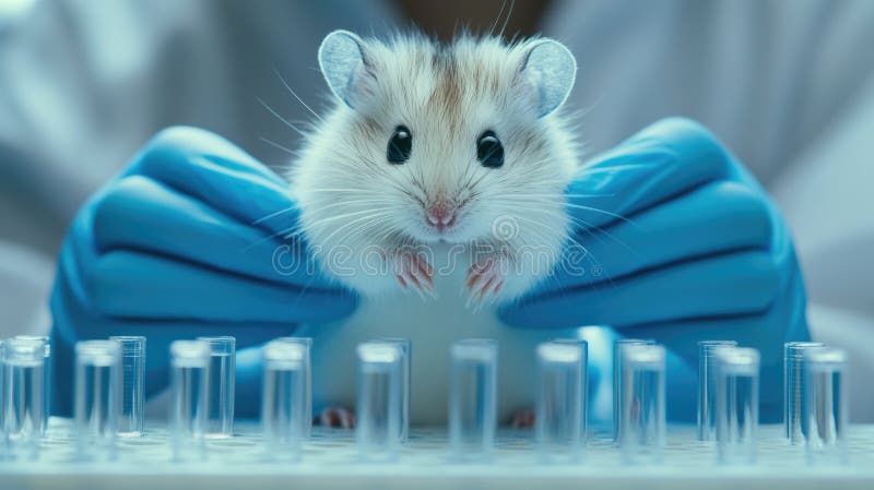 Hamster in Laboratory: Science, Experiment, Research, Blue Gloves, Test ...