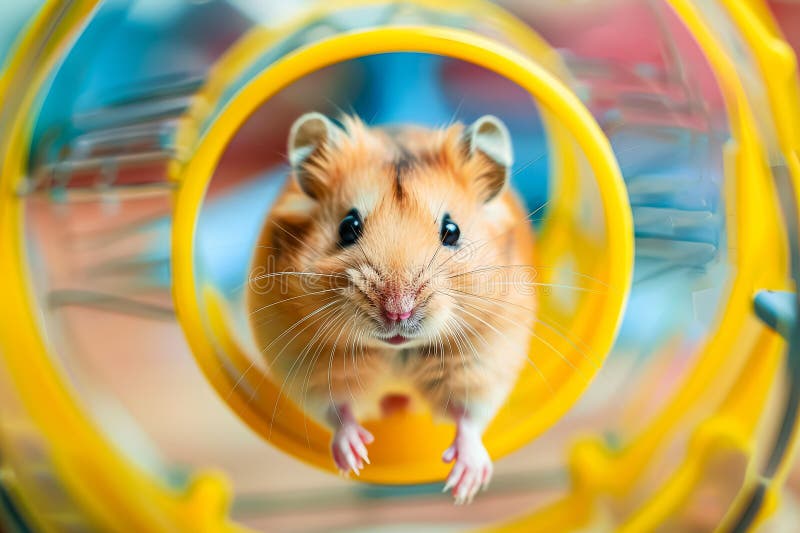 Hamster is Looking at the Camera in a Cage. Stock Photo - Image of ...