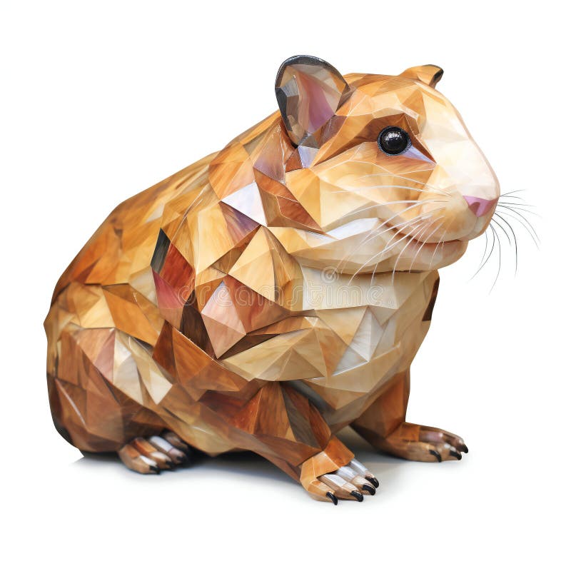 Hamster in Low Poly Style. Geometric Animal Stock Illustration ...