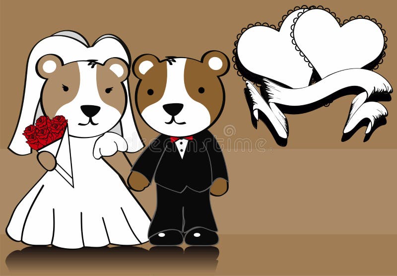 Cow Married Cartoon Background Stock Vector - Illustration of dress ...