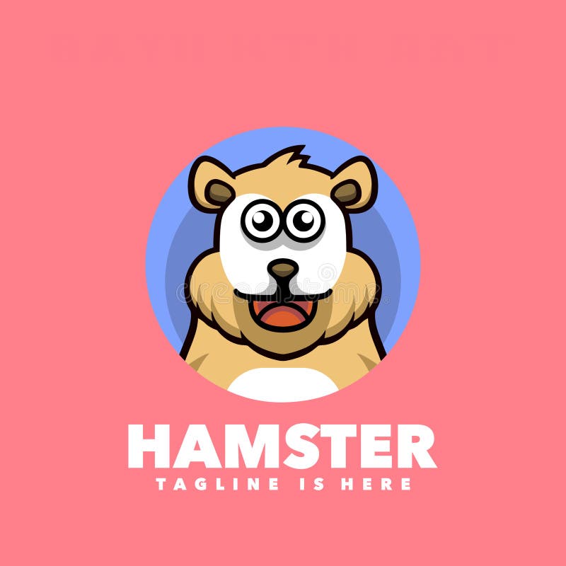 Cute Hamster Cheerful Mascot Logo Stock Vector - Illustration of mouse ...