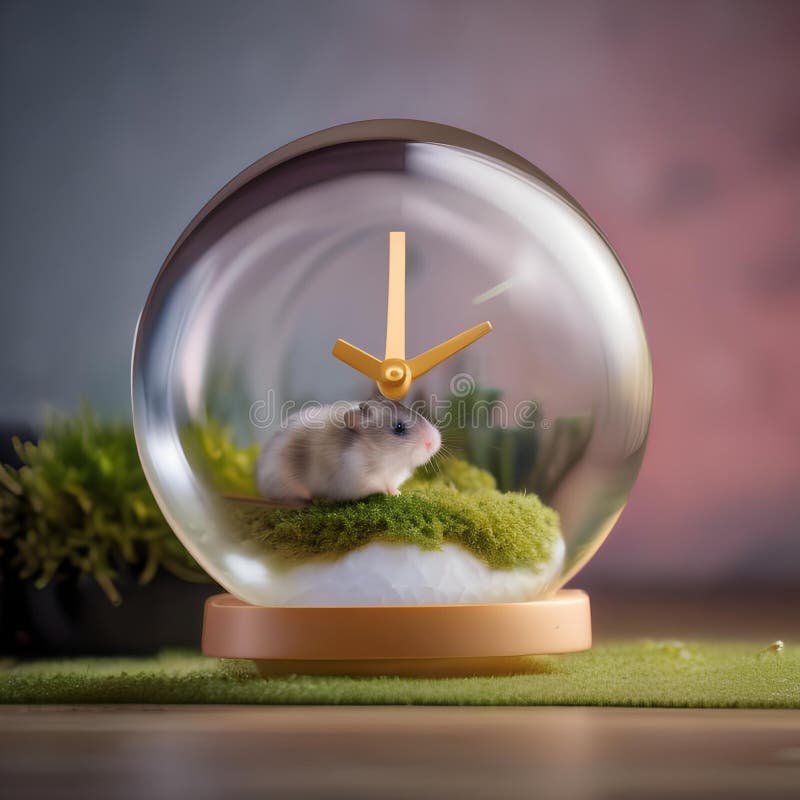 A Hamster in a Miniature Ball Rolling Toward a Tiny Countdown Clock5 ...