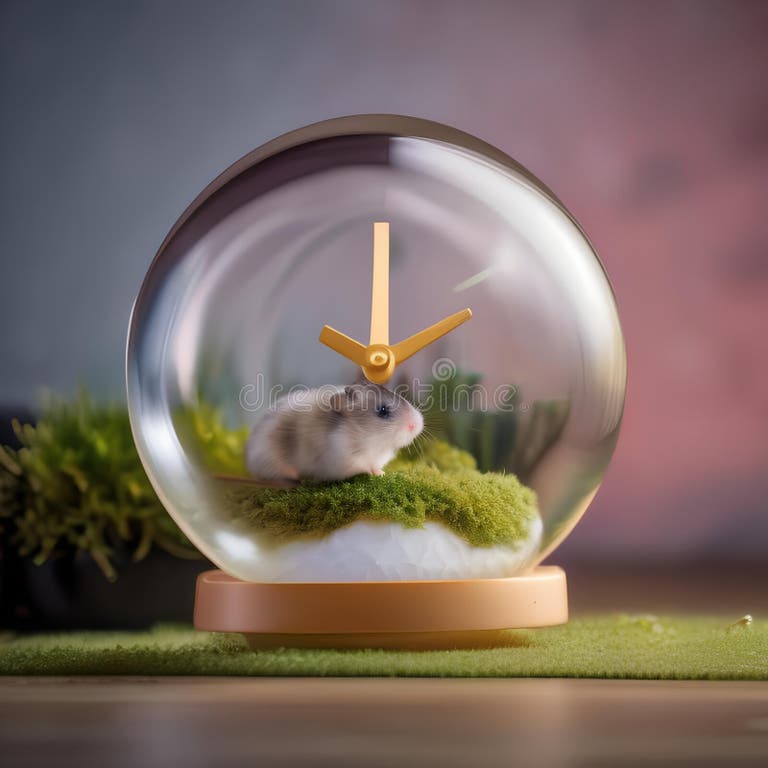A Hamster in a Miniature Ball Rolling Toward a Tiny Countdown Clock5 ...
