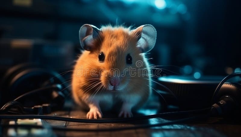 Hamster Musician Neon Lighting Stock Image - Image of closeup, music ...