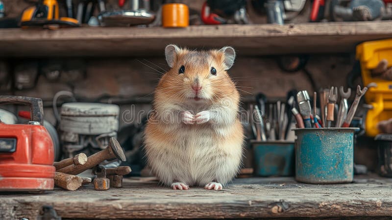 Hamster Organizing Tools in a Shed.. Stock Photo - Image of animals ...