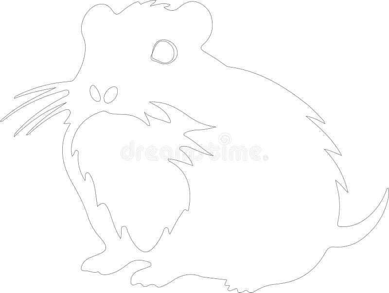 Hamster Outline Silhouette Generative Ai Stock Vector - Illustration of ...