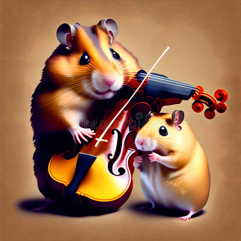 Hamster Playing Violin, Generative AI Illustration Stock Illustration ...