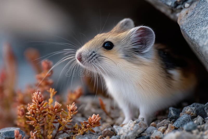 Hamster on the Rock, Close-up of a Hamster Stock Illustration ...