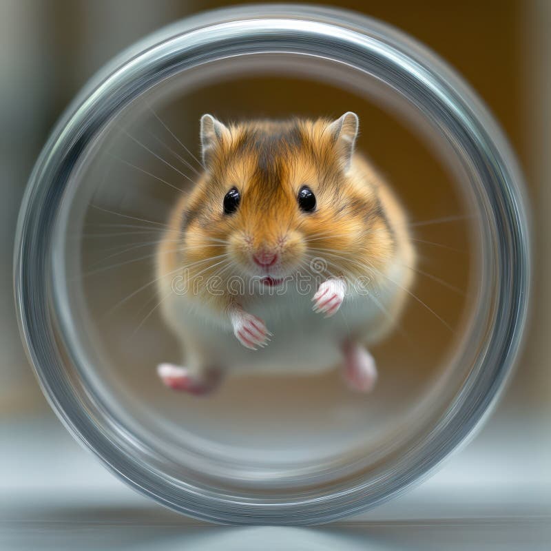 Hamster Running in Exercise Wheel: a Playful Image of a Hamster Running ...