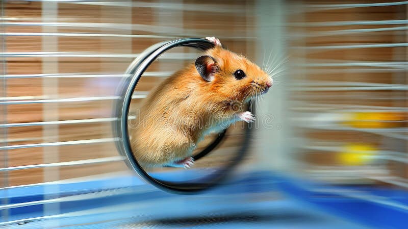Hamster Running in Wheel stock image. Image of adorable - 336540301