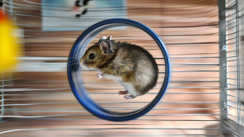 Hamster Running in Wheel stock photo. Image of mammal - 336540302