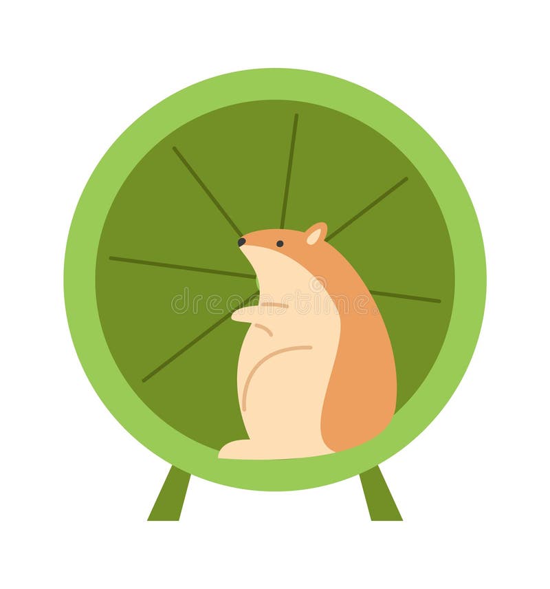 Hamster in Running Wheel stock vector. Illustration of work - 277010268