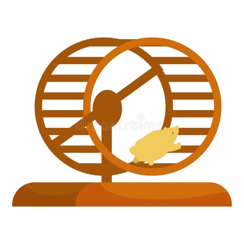 Hamster is Running in a Hamster Wheel Stock Vector - Illustration of ...
