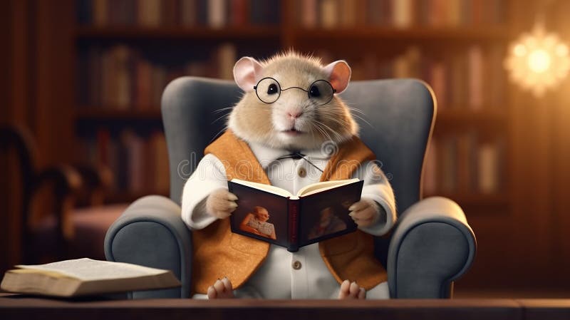 Hamster in a Library, Cute, Adorable. Created Using Ai Generative ...