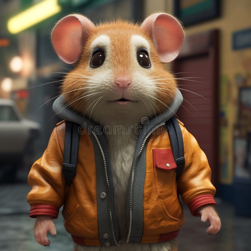 Hamster, Standing, Isolated, Looking Forward, Dressed in Regular Human ...