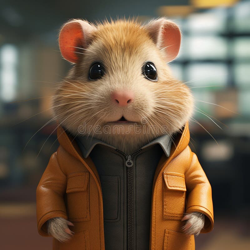 Hamster, Standing, Isolated, Looking Forward, Dressed in Regular Human ...
