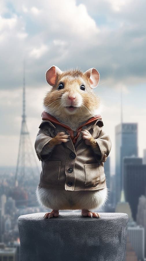 Hamster, Standing, Isolated, Looking Forward, Dressed in Regular Human ...