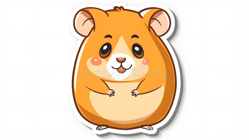 Hamster Sticker Design on White Background. this is AI Generative Image ...