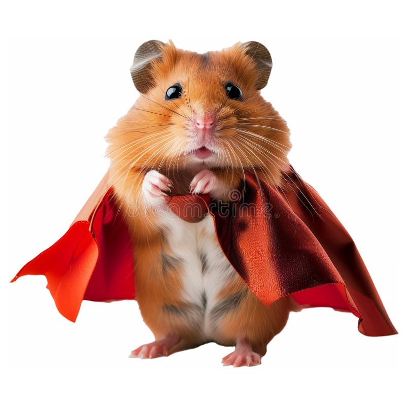 Hamster Wearing a Tiny Superhero Cape, Creating a Cute and Dynamic ...
