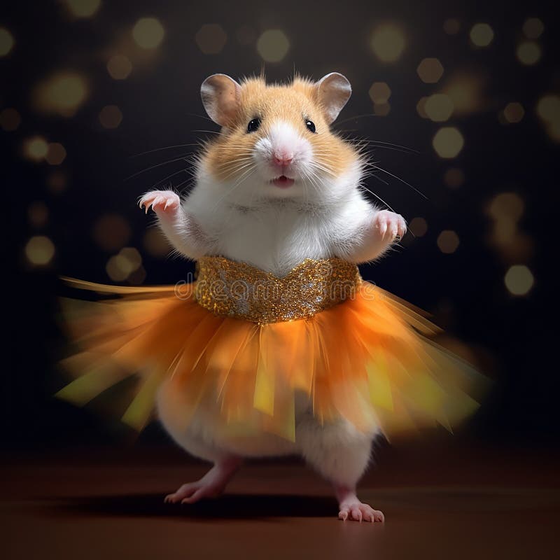 Hamster Wearing a Tutu Style Dress Dancing. Stock Photo - Image of ...