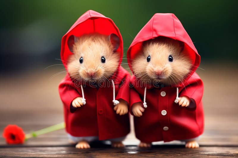 Hamsters in red suits stock illustration. Illustration of mouse - 295324528