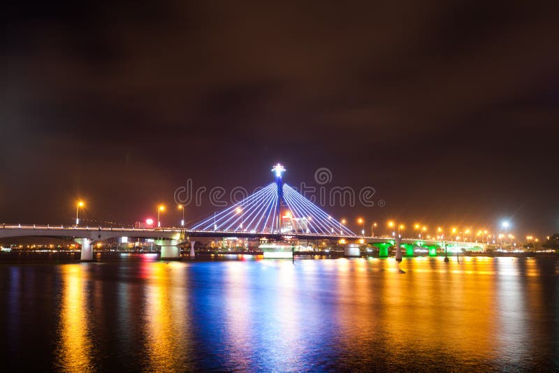 Han River Bridge foto de stock. Imagem de noite, cabo - 39968776