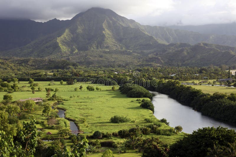Hanalei Valley, Kauai, Hawaii Stock Photo - Image of islands, hanalei ...
