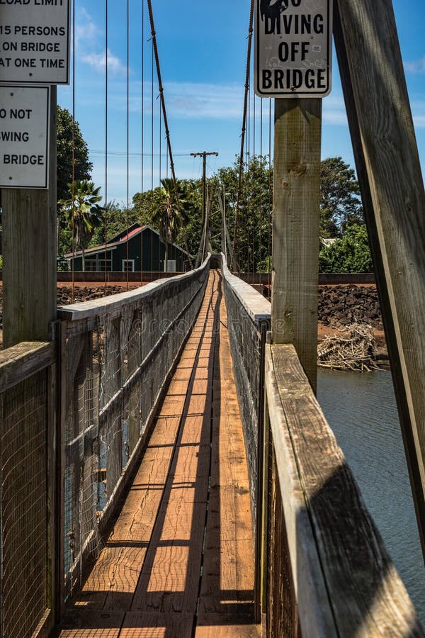 Hanapepe Swinging Bridge, Kauai, Hawaii Stock Image - Image of hanapepe ...