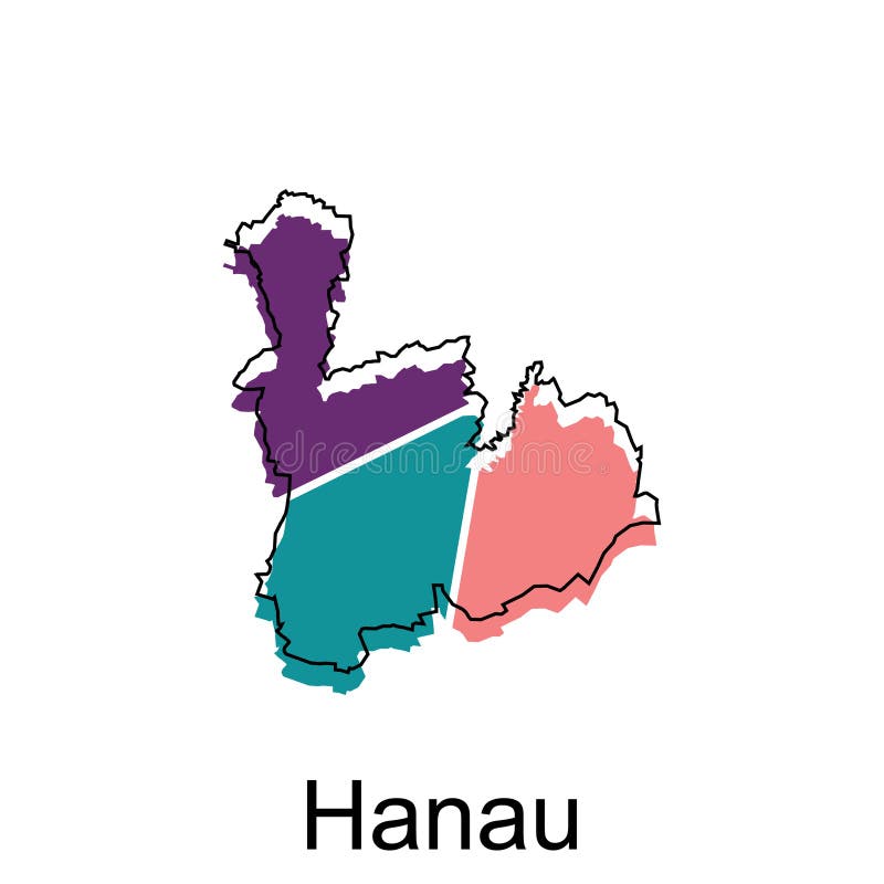 Hanau City Map Illustration. Simplified Map of Germany Country Vector ...