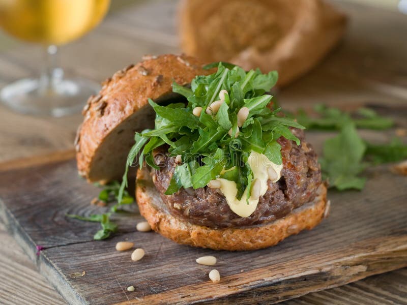 Hanburger stock image. Image of bread, snack, rocket - 35160283