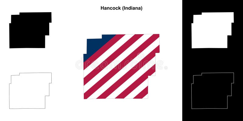 Hancock outline map stock vector. Illustration of counties - 323883936