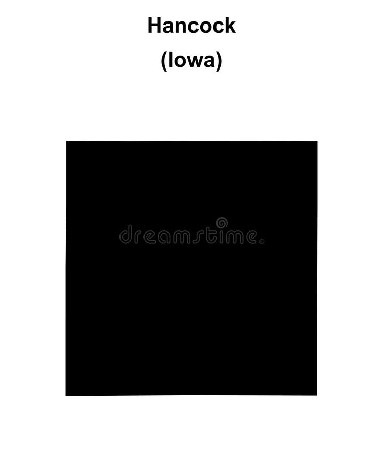 Hancock outline map stock vector. Illustration of iowa - 360776289