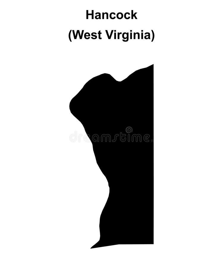 Hancock outline map stock vector. Illustration of county - 361877470