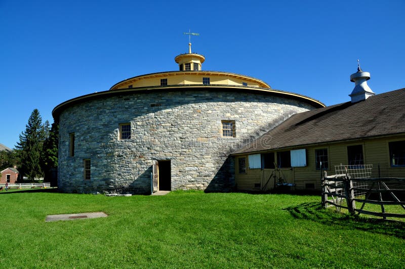 Hancock: Shaker Village Round Stone Barn Editorial Image - Image of ...