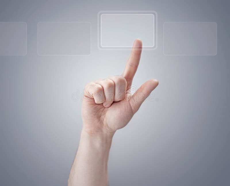 Finger Touching Touch Screen Stock Photo - Image of human, concepts ...