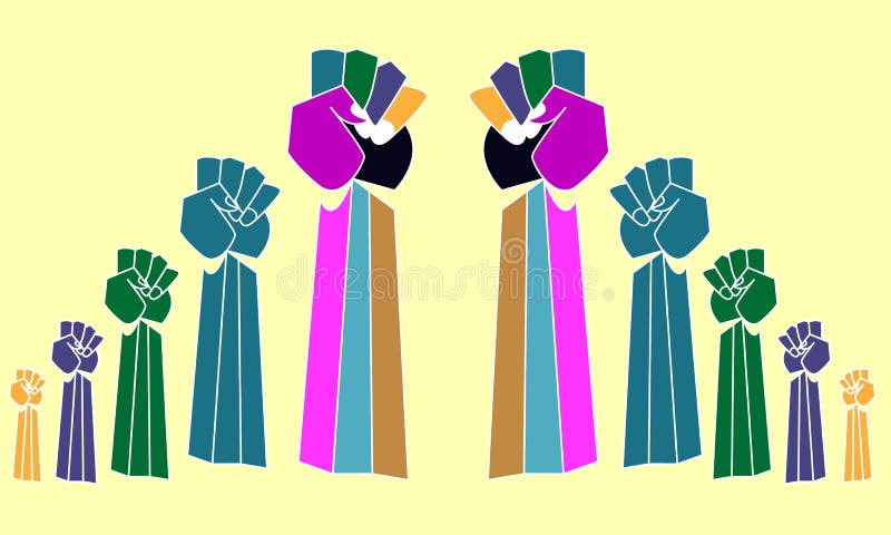 Colorful Fist Demonstration Stock Vector - Illustration of freedom ...