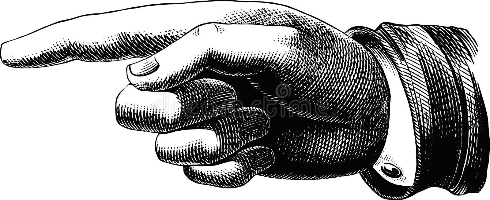 Pointing hand stock vector. Illustration of finger, white - 11370371