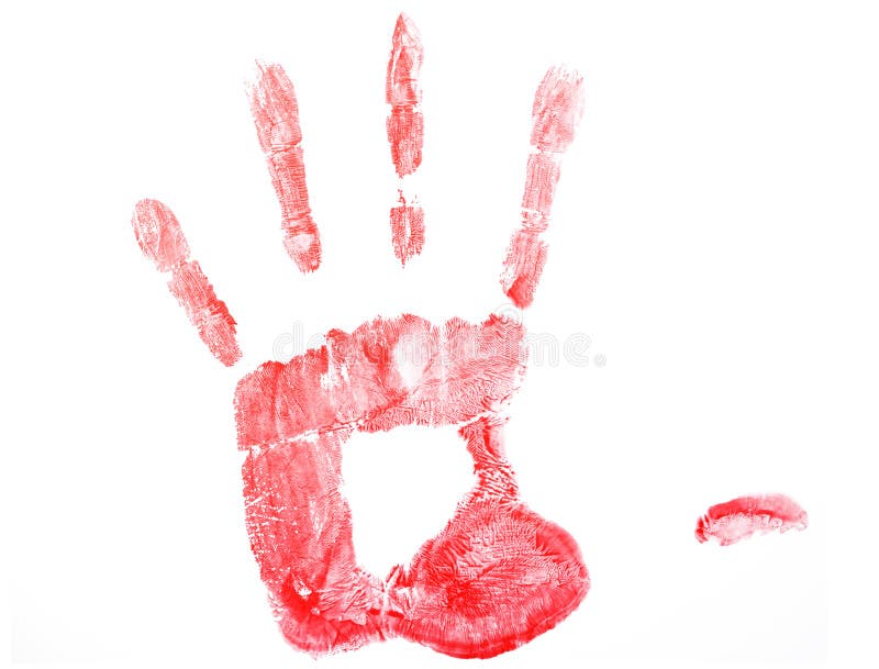 Red handprint stock photo. Image of biometrics, craft - 4544872