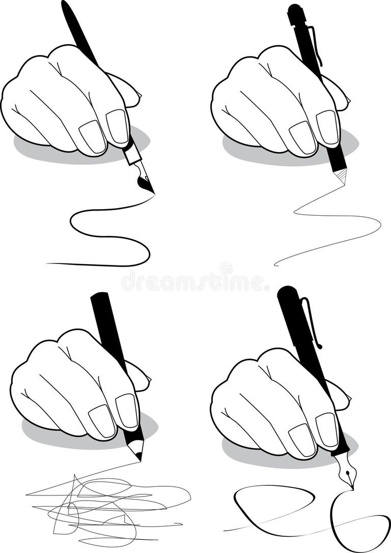 Hand Writing Pen Shorthand Stock Illustrations – 11 Hand Writing Pen ...